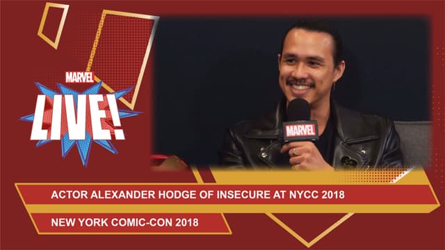Actor Alexander Hodge of HBO's Insecure swings by the Marvel LIVE booth ...