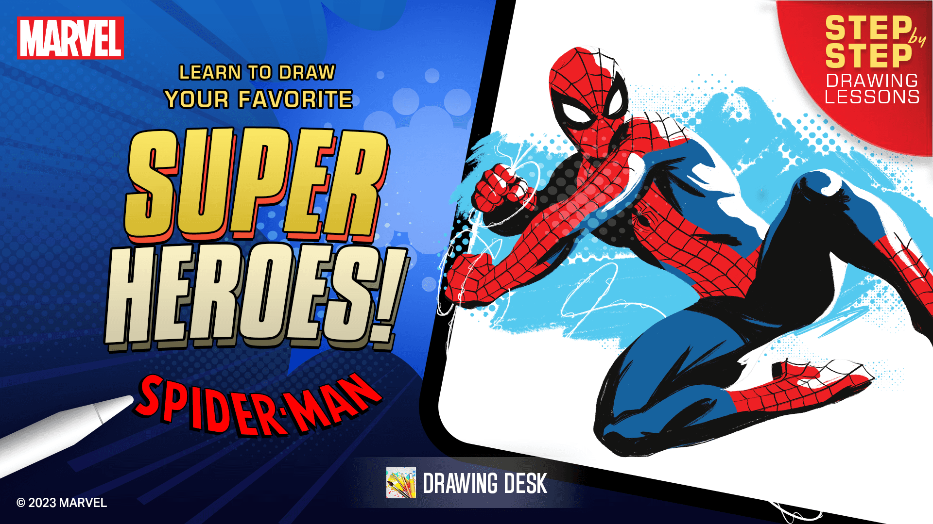 Drawing Desk unveils step-by-step drawing lessons featuring Marvel ...