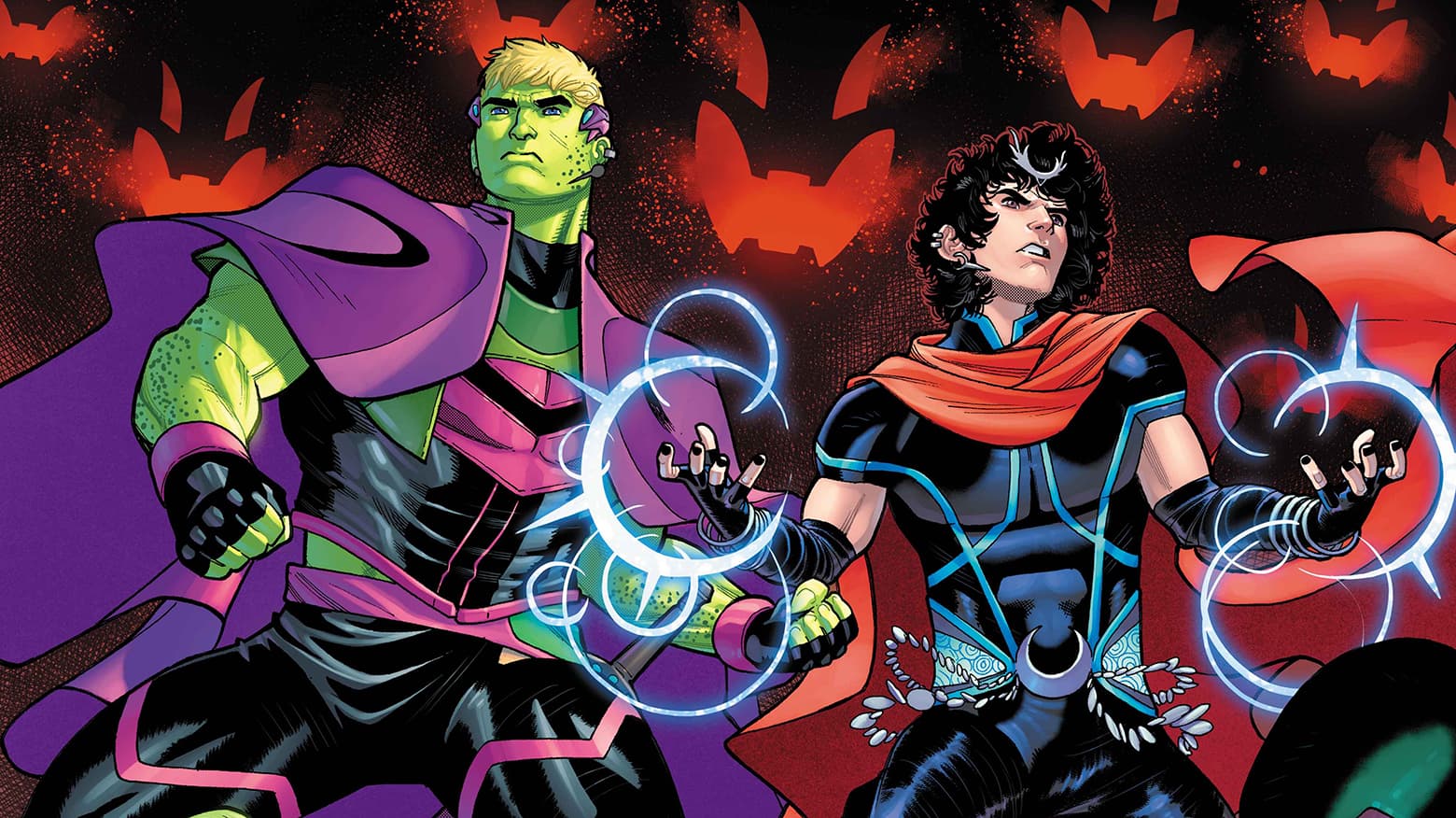 Wiccan, Hulkling, and Scarlet Witch Protect Their Family From Ultron's ...